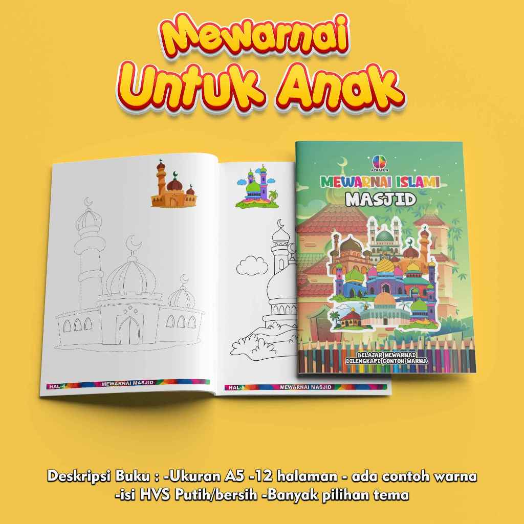 Jual Buku Mewarnai anak edisi islami - Islamic coloring book - belajar ...