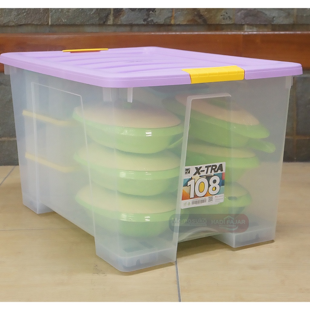 Jual BOX CONTAINER BENING 108 LITER + RODA - Kontainer Box CLEAR ...