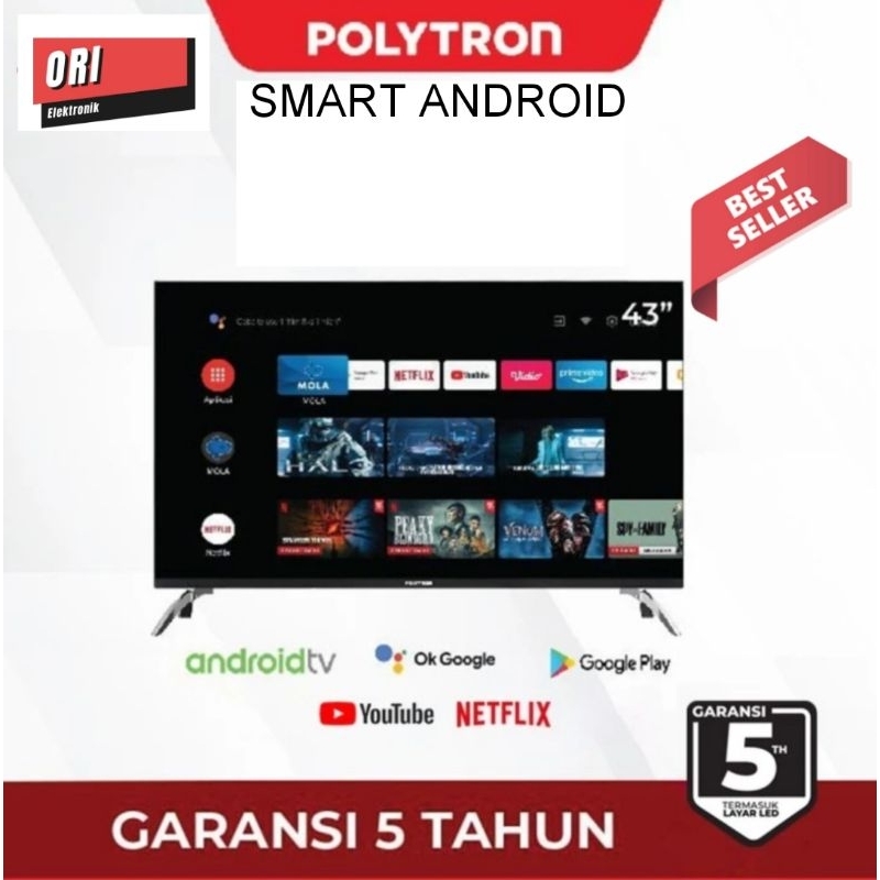 Jual POLYTRON SMART ANDROID TV 43" PLD-43AG9953/PLD-43RG9059 | Shopee ...