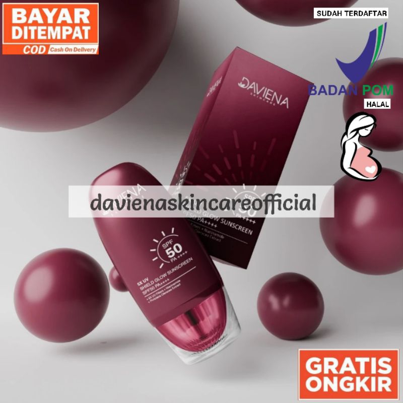 Jual DAVIENA SKINCARE SPF50 PA++++ 5X UV | Sheild Glow Sunscreen 30ml ...
