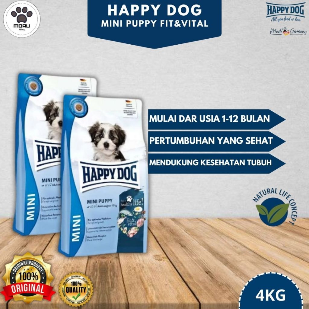 Jual Happy Dog Mini Puppy Fit & Vital Young Makanan Anak Anjing 4KG ...