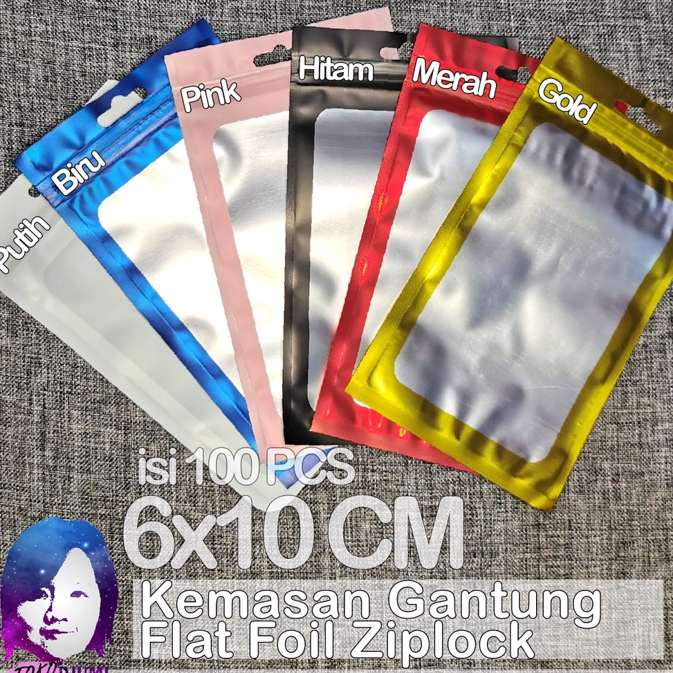 Jual Bagus Dipakai 1 PCS Plastik Klip Flat Foil Ziplock Pouch 6x1 CM ...