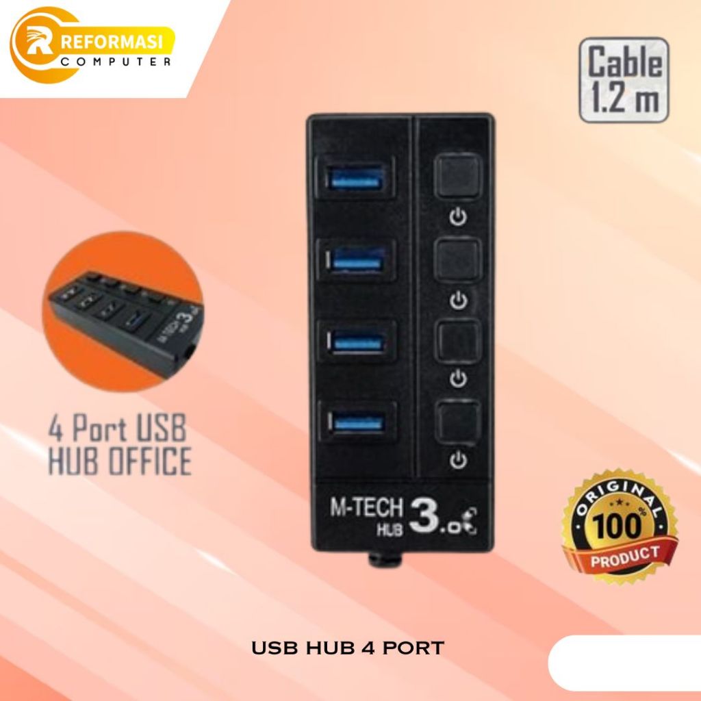 Jual USB HUB 4 PORT MTECH SAKLAR 3.0 | Shopee Indonesia