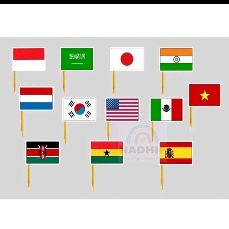 Jual topper bendera negara/topper karakter/hiasan kue ulang tahun ...