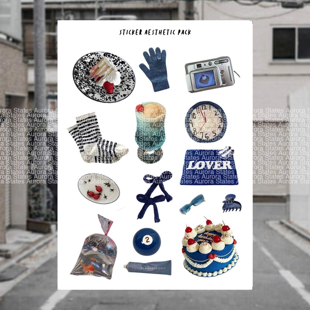 Jual White Sticker Pack Aesthetic | Sticker case Hp | Stiker Tumbler ...