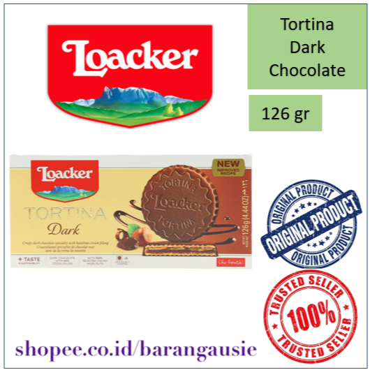 Jual Loacker Wafers Dark Chocolate Tortina isi 6 126gr (Wafer Import ...