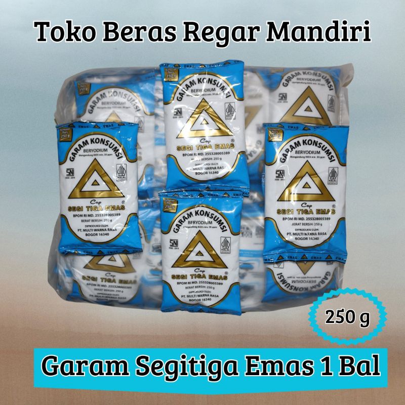 Jual Garam Segitiga Emas 1 Bal / Pak/ Pack 250 gr x 40 pcs | Shopee ...