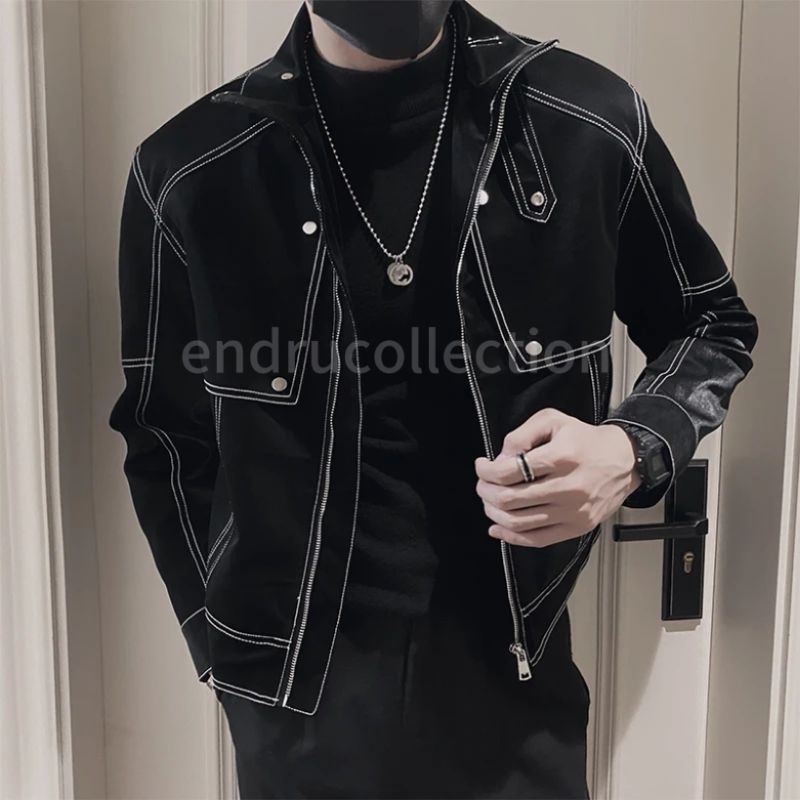 Jual jaket kombinasi benang putih model terbaru | Shopee Indonesia