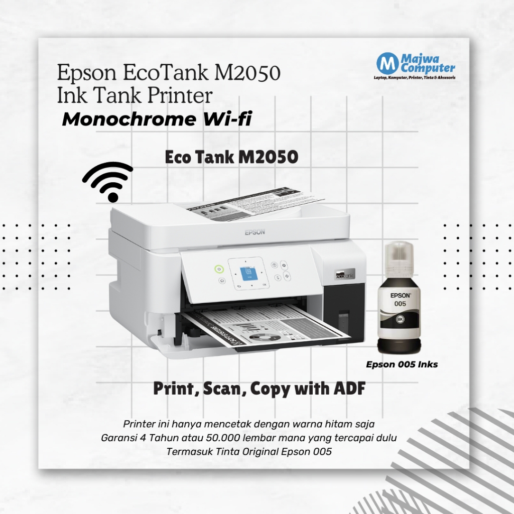 Jual Printer Epson EcoTank Monochrome M2050 M 2050 M-2050 Print Scan ...