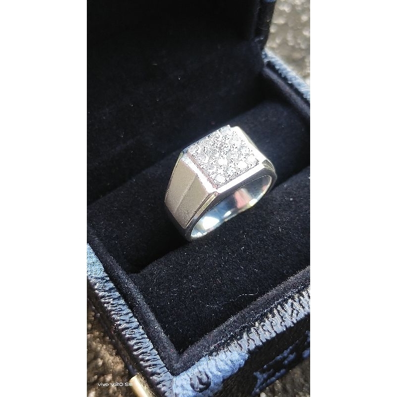 Jual Cincin pria simple full berlian 16 pcs d jamin murah harga ...