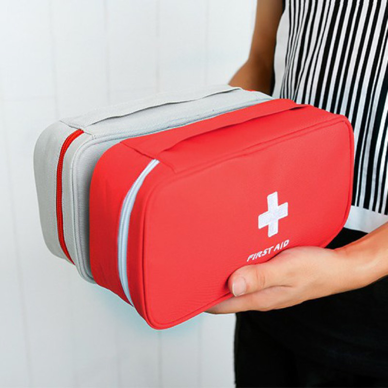Jual TAS P3K Pouch Dompet First Aid Kit Merah Kotak Obat Organizer ...