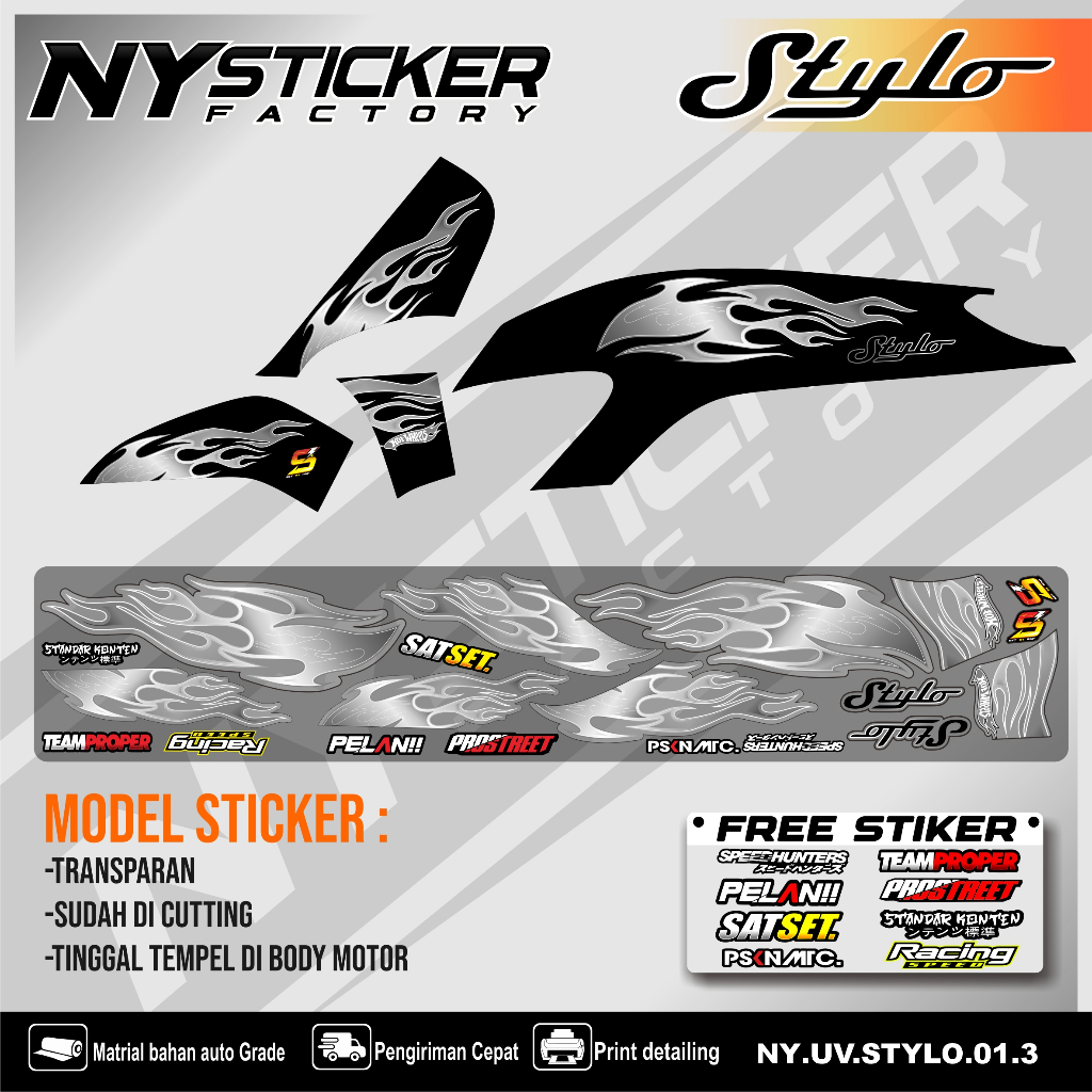Jual Striping Transparan HONDA STYLO 160 Sticker Variasi Motor STYLO ...