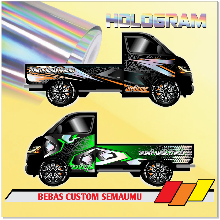 Jual CUSTOM STICKER HOLOGRAM MOBIL PICK UP GRAN MAX , CARRY , L300 ...