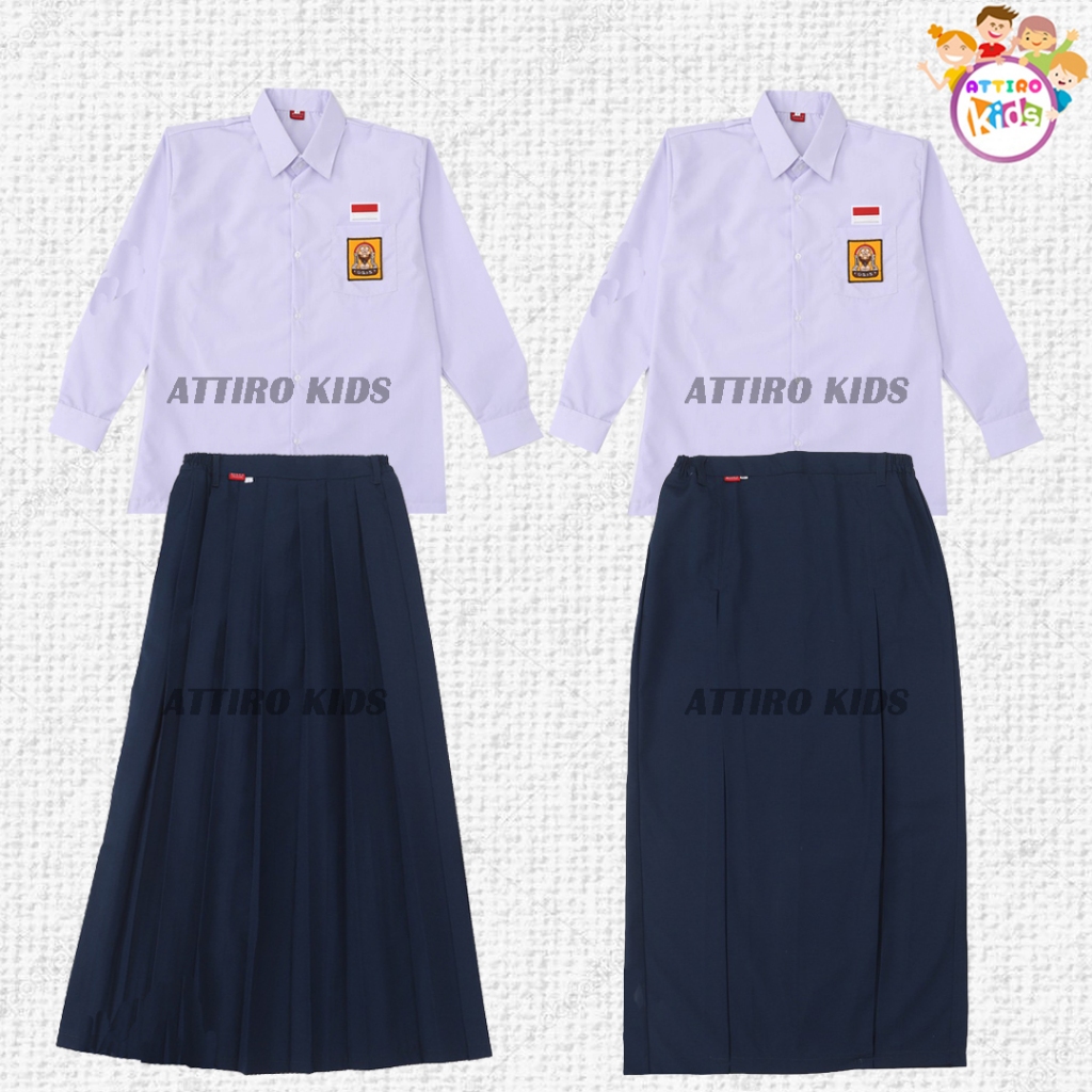 Jual Setelan Seragam Sekolah SMP Osis Biru Putih Perempuan Atasan ...