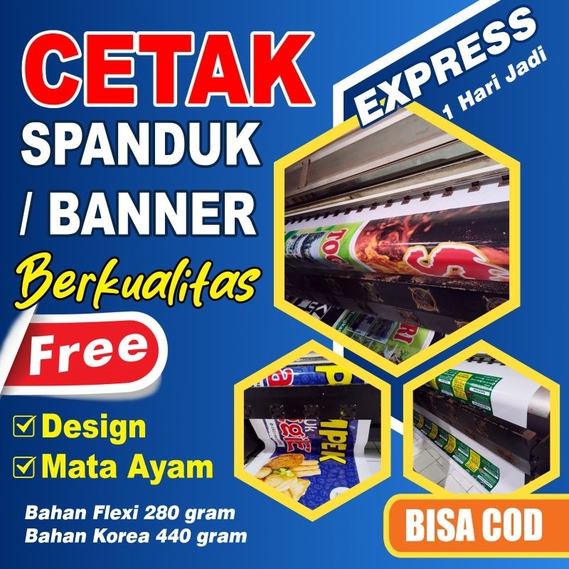 Jual cetak spanduk | free design | 1 hari jadi | bisa COD | spanduk | banner | baliho | spanduk ...