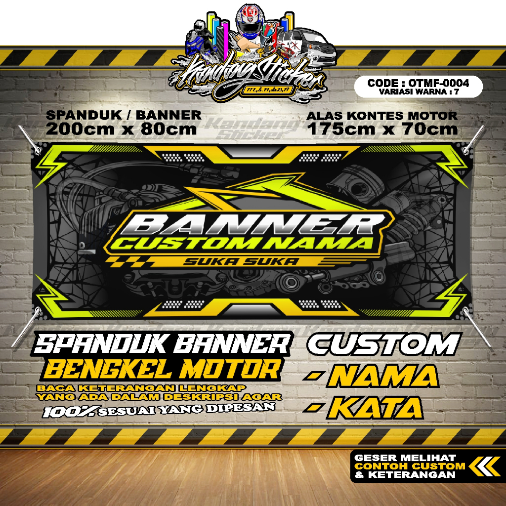 Jual BANNER KONTES SPANDUK BENGKEL MOTOR OTMF-0004-VW7 ALAS KONTES ...