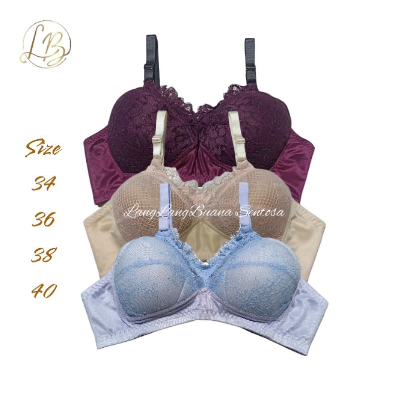 Jual Bh Renda Wanita Dewasa Desain Tanpa Kawat (6 Pcs) Bra Brukat Sexy ...
