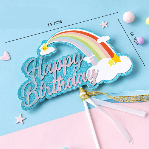 Jual Topper Happy Birthday Lucu - Topper Awan Pelangi - Aksesoris ...