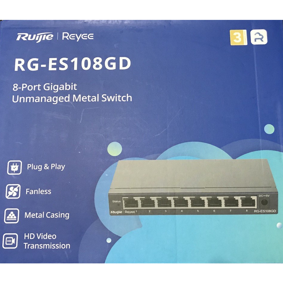 Jual RUIJIE-REYEE - RG-ES108GD (8-Port Gigabit Unmanaged Switch) | Shopee Indonesia