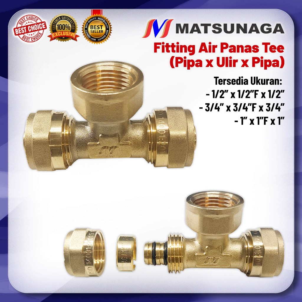 Jual FITTING TEE ULIR Matsunaga (Fitting T Pipa Air Panas / Water Heater) | Shopee Indonesia