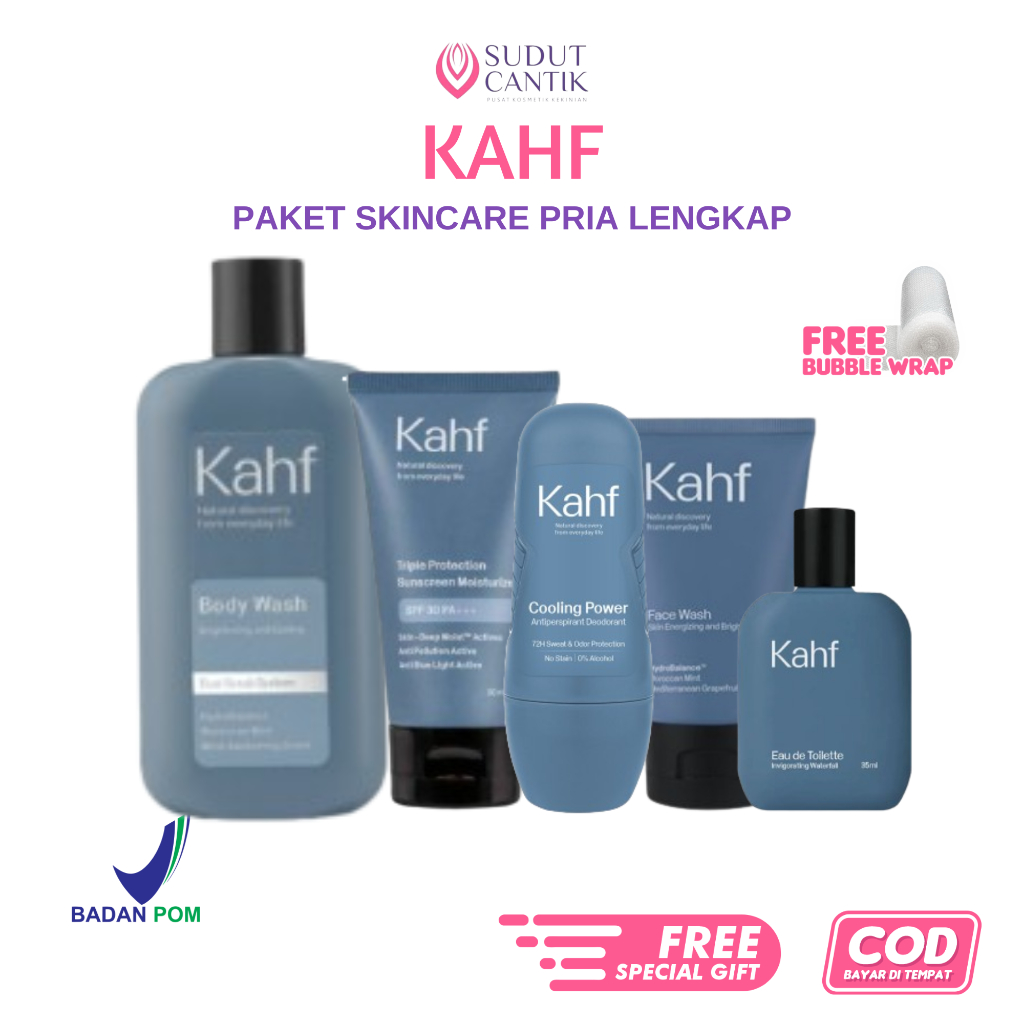Jual Sudut Cantik - KAHF Paket Skincare Pria 4in1 3in1 2in1 Fullset ...
