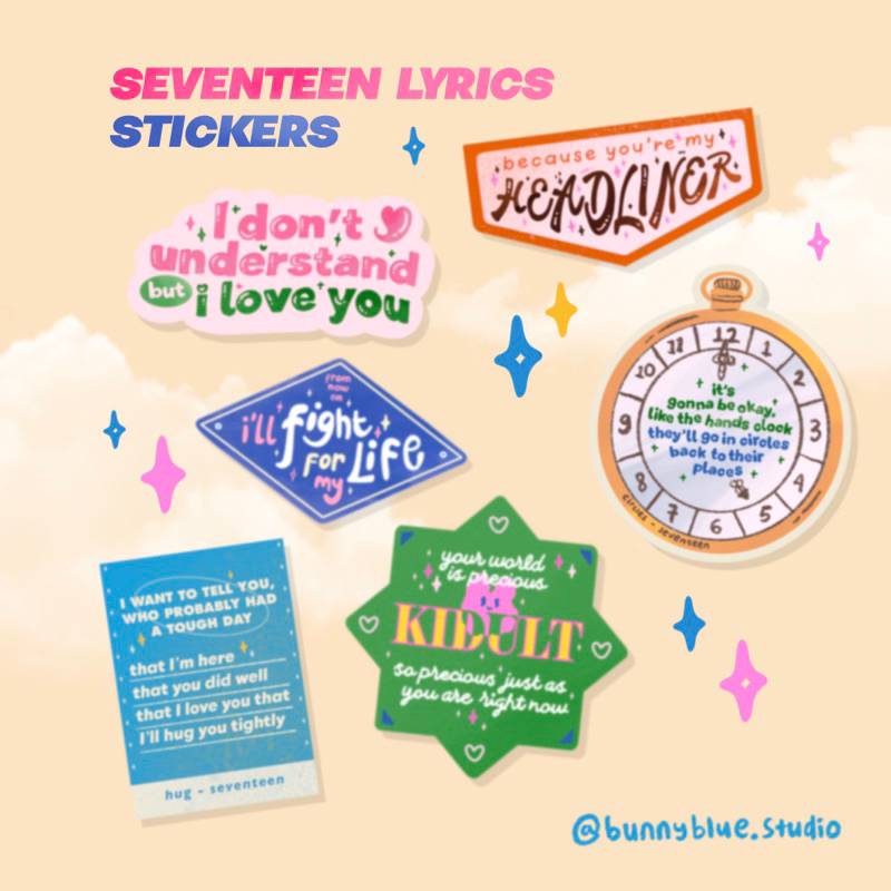 Jual Seventeen Lyrics Stickers (MINIMAL 2) | Shopee Indonesia