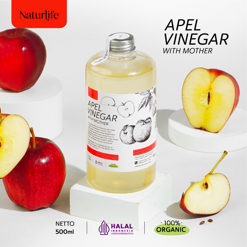 Jual CUKA APEL ORIGINAL ORGANIK 500ML CUKA APEL ORIGINAL ORGANIK 250ML ...