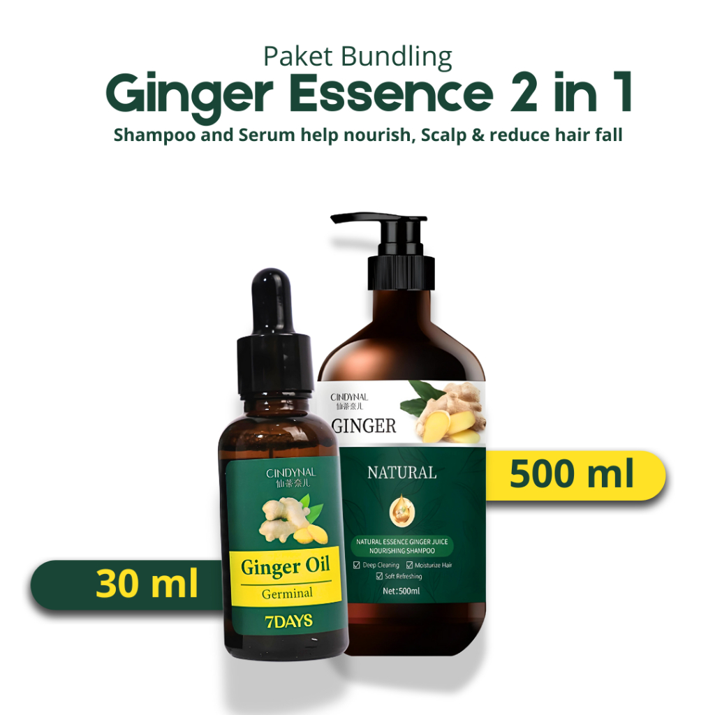 Jual PAKET BUNDLE! 500ml Shampo Herbal Jahe + Cindynal Ginger Penumbuh ...