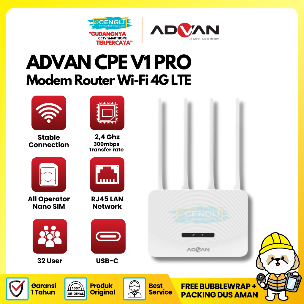 Jual Modem Advan CPE V1 Pro Modem WiFi Router 4G LTE Unlock Operator ...