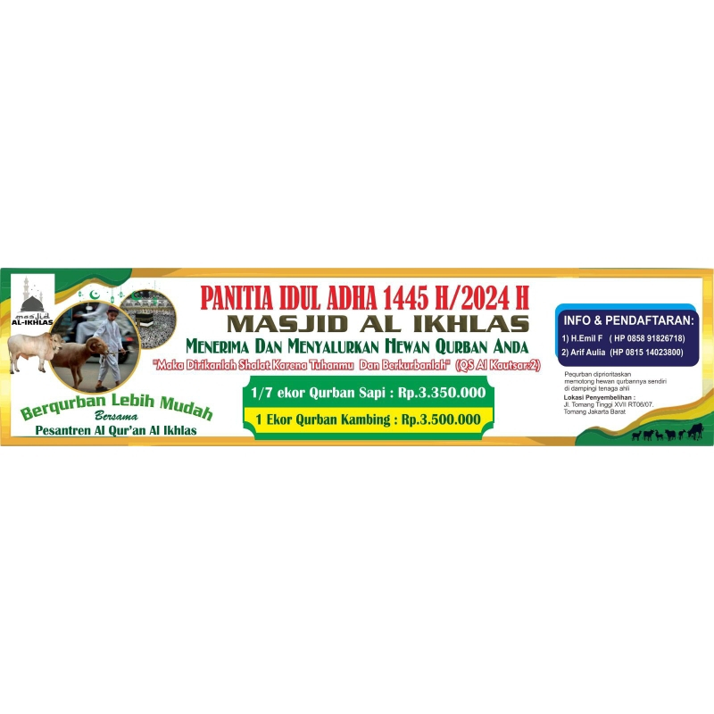 Jual Spanduk Idul Adha. 4x1 Meter. Rp.120rb/pcs. sudah termasuk design ...