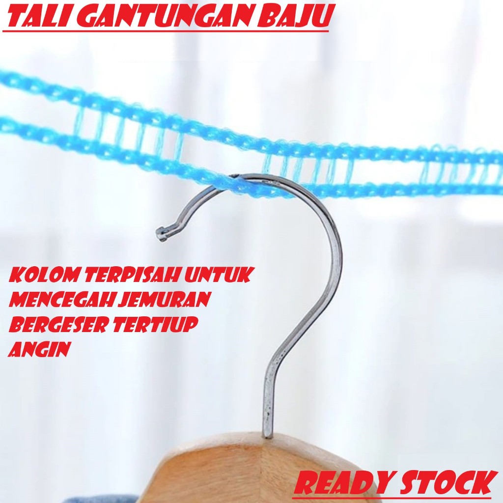 Jual Tali Jemuran Pakaian 5 Meter dan 10 Meter Super Praktis Gantungan ...