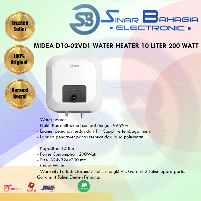 Jual MIDEA D10-02VD1 WATER HEATER 10 LITER 200 WATT (NEW) (KHUSUS ...
