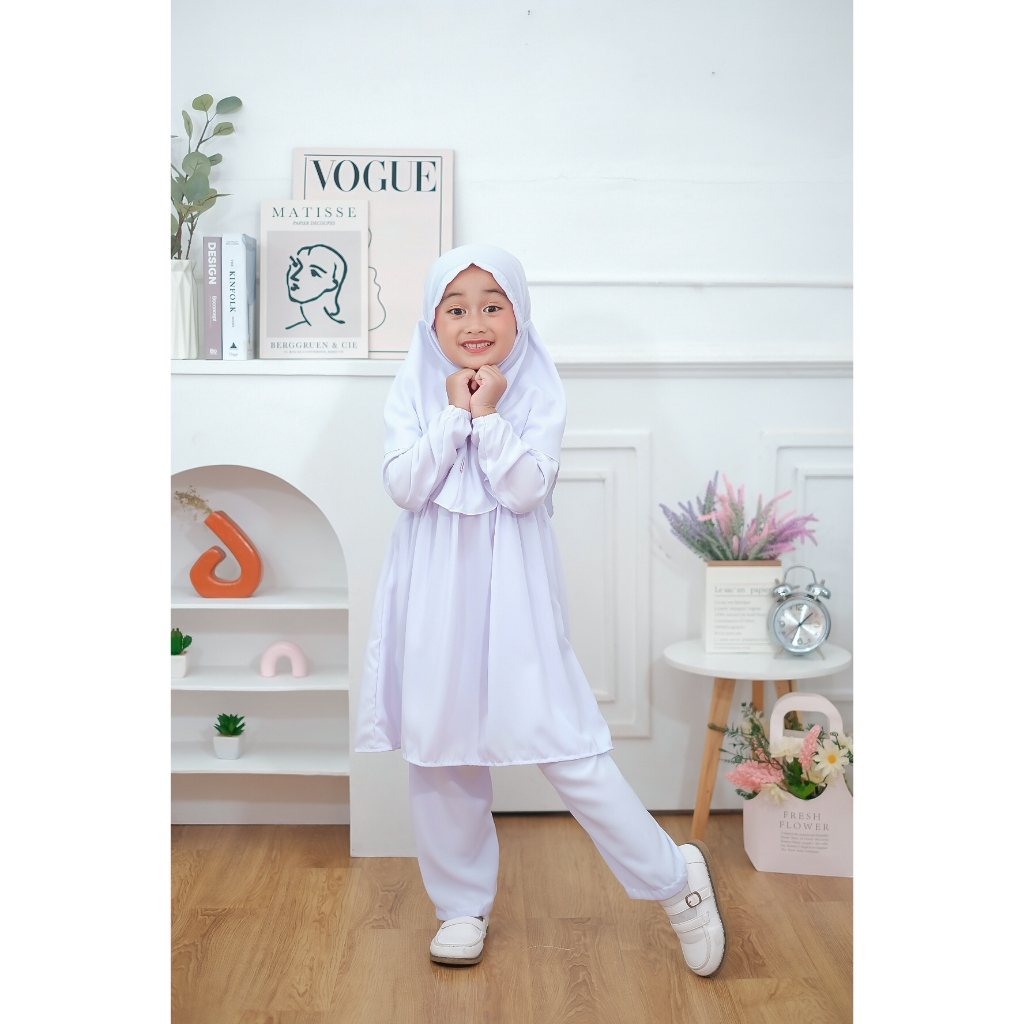 Jual Setelan Gamis Manasik Haji Putih Bersih | Baju Gamis Anak ...