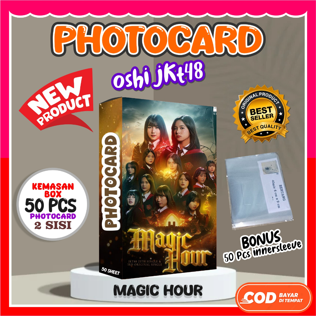 Jual 50 Photocard Magic Hour JKT48 Unofficial Tebal 2 Sisi Bonus Sticker COD | Shopee Indonesia