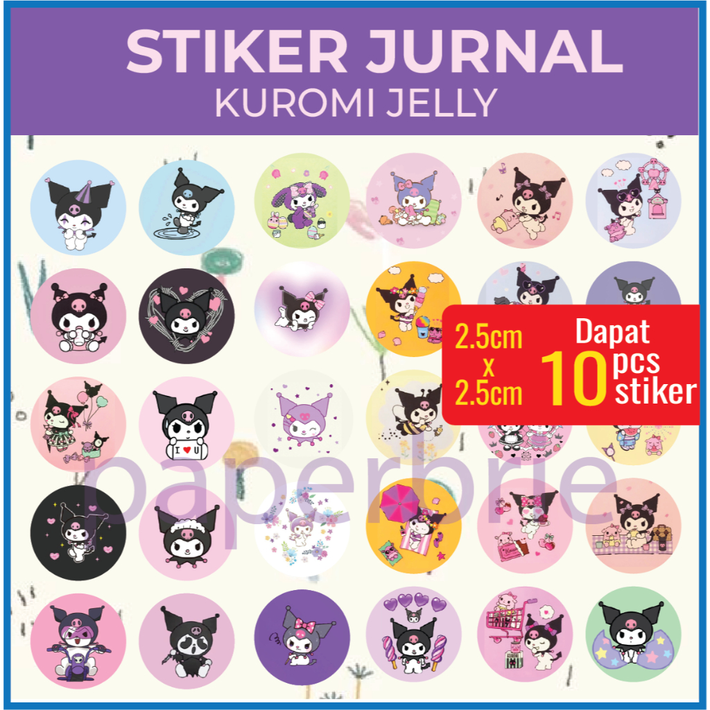 Jual Stiker Jurnal KUROMI JELLY Lucu Jurnal Scrapbook Sticker Aesthetic ...