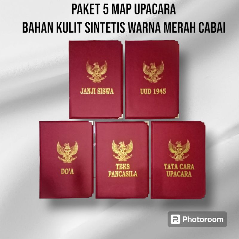 Jual PAKET 5 MAP UPACARA WARNA MERAH CABE/BAHAN KULIT SINTETIS/PAKAI ...