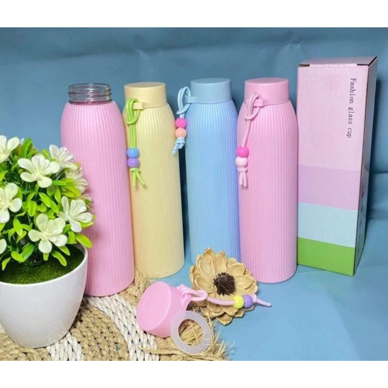 Jual Botol Macaron Korea / Botol Kaca Tali / Botol Aesthetic Kaca Korea ...