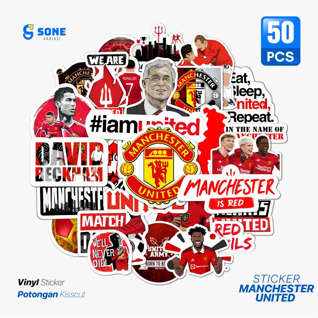 Jual Sticker Pack Manchester United Dekorasi Koper Sticker Tumbler ...