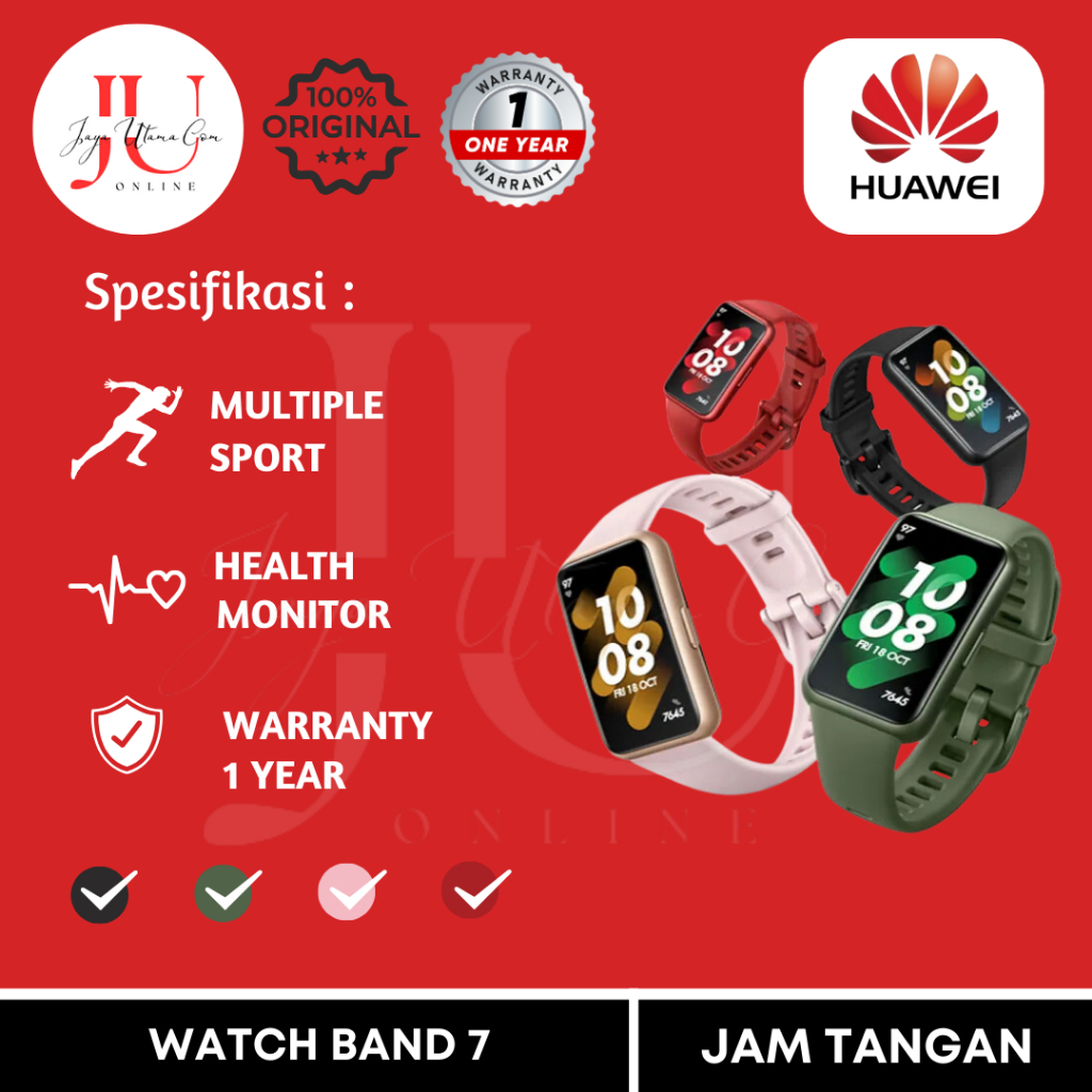 Jual HUAWEI WATCH BAND 7 SMARTBAND BLACK GREEN PINK RED | Shopee Indonesia
