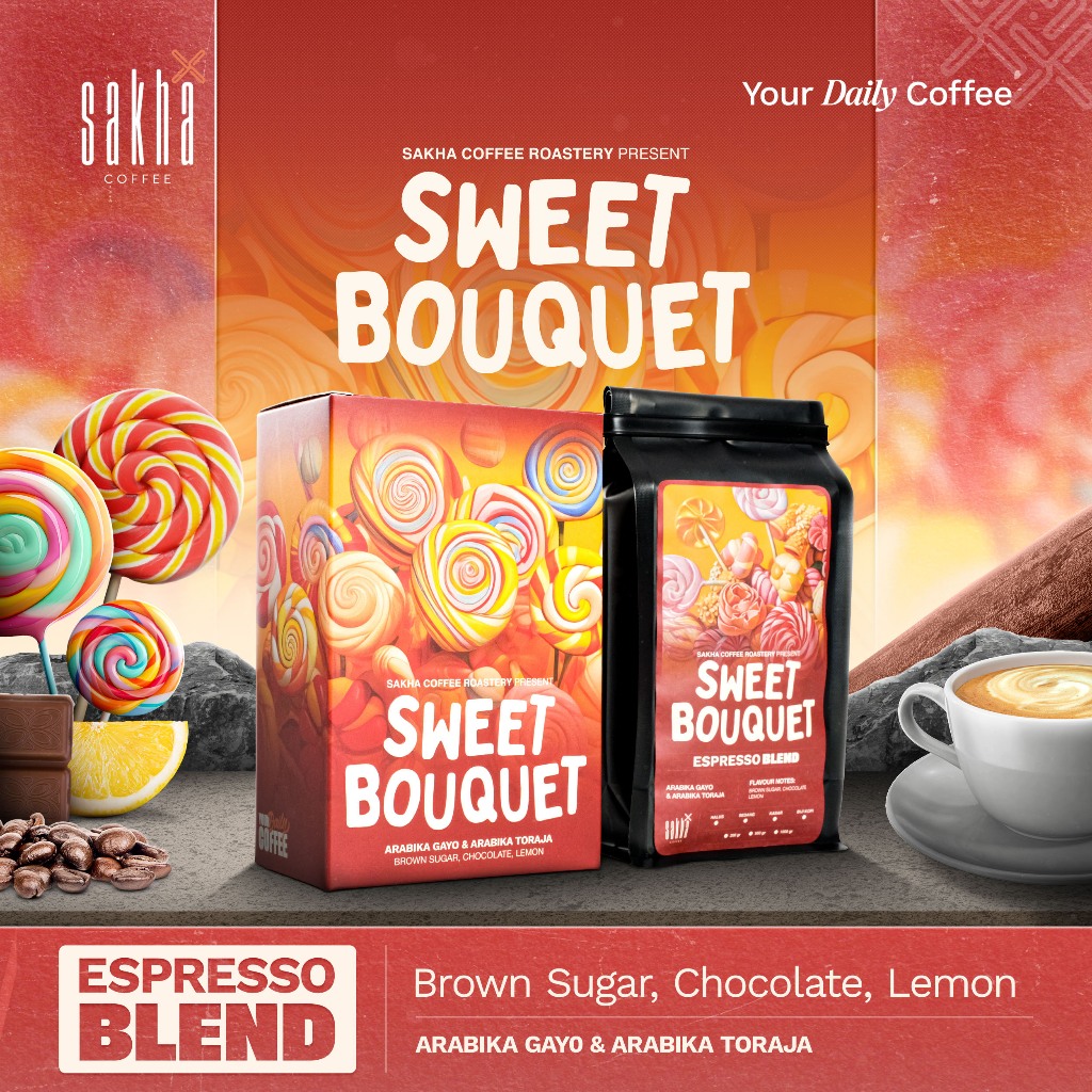 Jual SWEET BOUQUET Biji Kopi Espresso Blend Full Arabika Coffee Bean ...