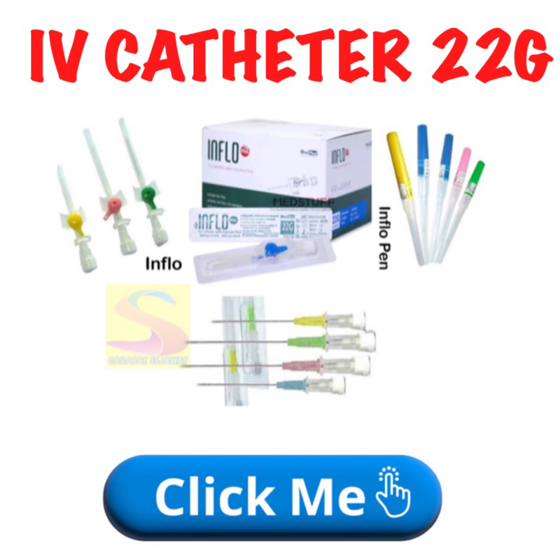 Jual IV CATETER 22G / INFLO PLUS / PEN / BIASA (Paket 10 dan 20 ...