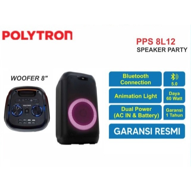 Jual Polytron Speaker Audio Party Pps 8l12 Pps8l12 Usb Bluetooth