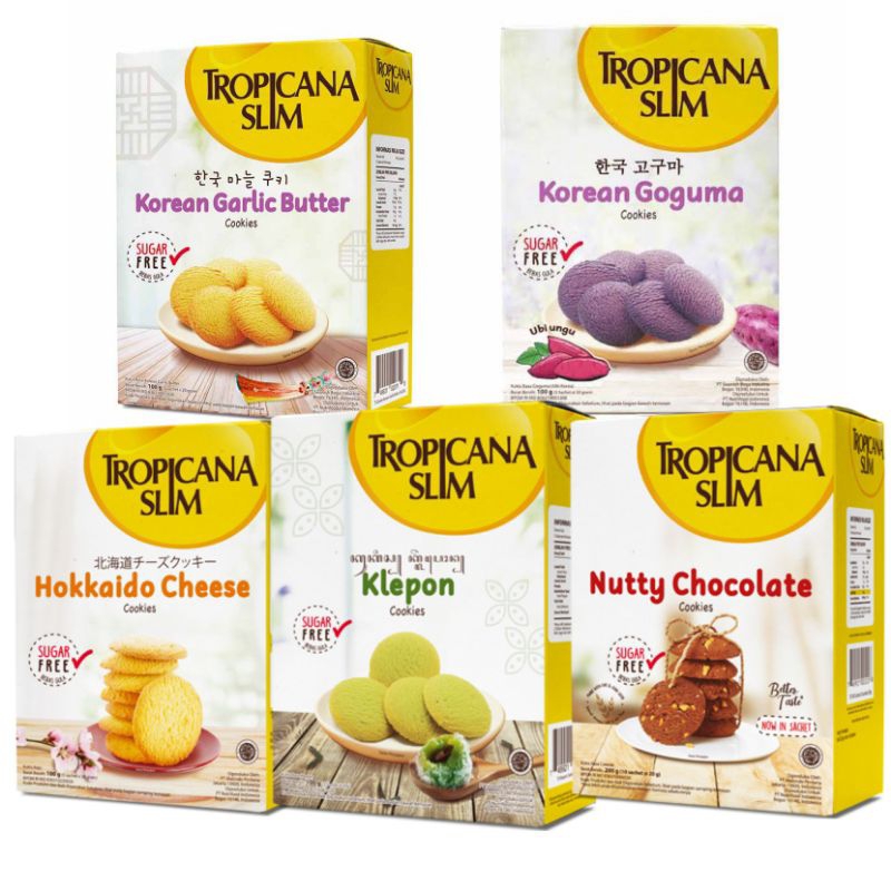 Jual Tropicana Slim Cookies Sugar Free Korean Goguma Garlic Butter ...