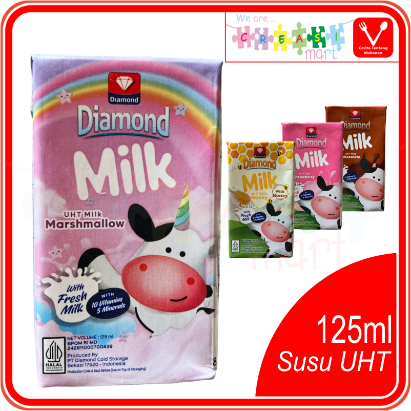Jual Susu UHT Diamond 125ml Berbagai Varian Rasa 100% Fresh Original | Shopee Indonesia