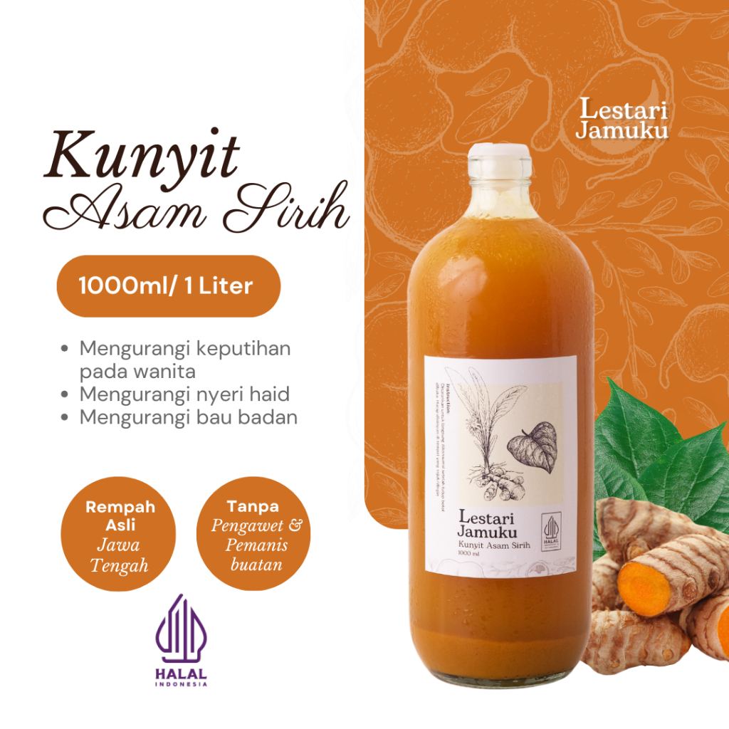 Jual Jamu Kunyit Asam Sirih 1 Liter / 1000 ml Ready to Drink | Shopee ...
