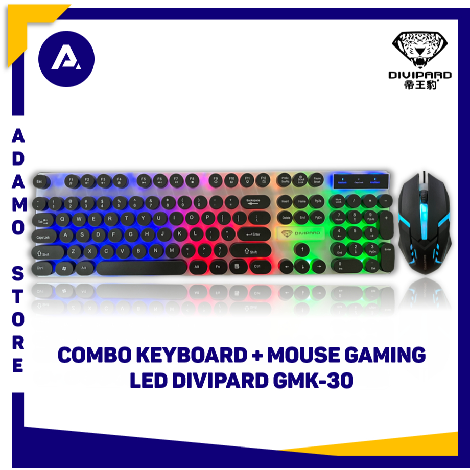 Jual Combo Keyboard Mouse Gaming Divipard GMK-30 RGB LED Wired USB ...