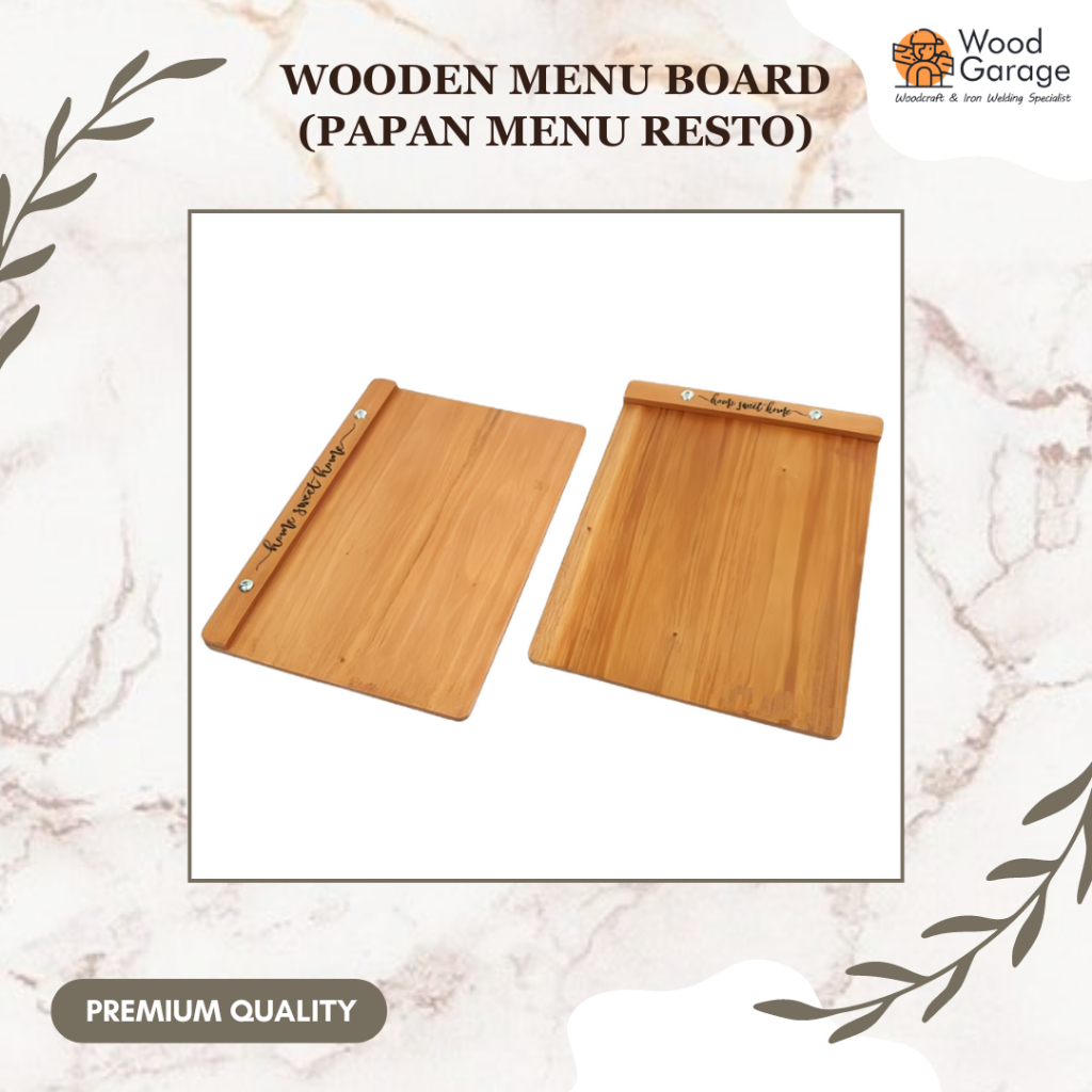 Jual Menu Board / Papan Menu Resto Kayu Solid Ukuran A4 Free Grafir ...