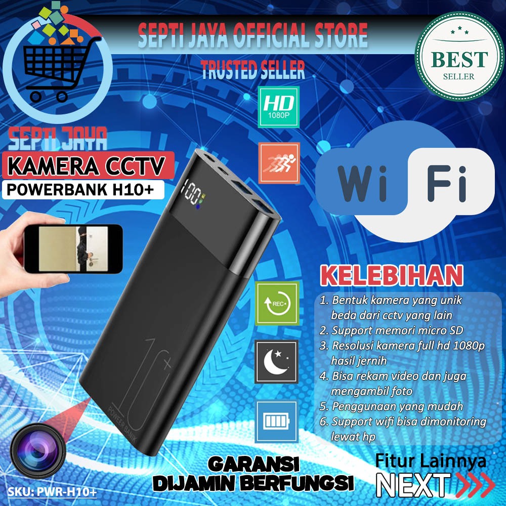 Jual Camera Powerbank H10+ WiFi Kamera Spycam Mini DV FULL HD 1080P ...