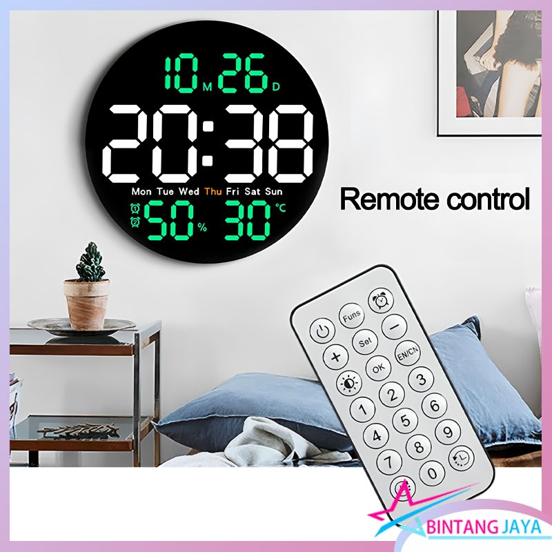 Jual Jam Dinding Digital LED Layar Besar Tampilan Hari Tanggal dengan ...