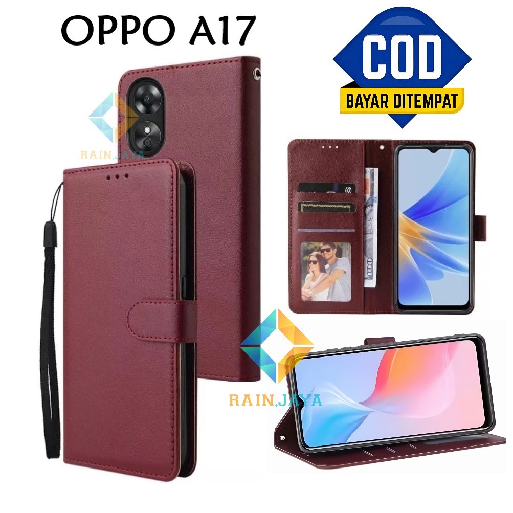 Jual CASING HP OPPO A17 MODEL FLIP BUKA TUTUP FLIP WALLET PREMIUM ...